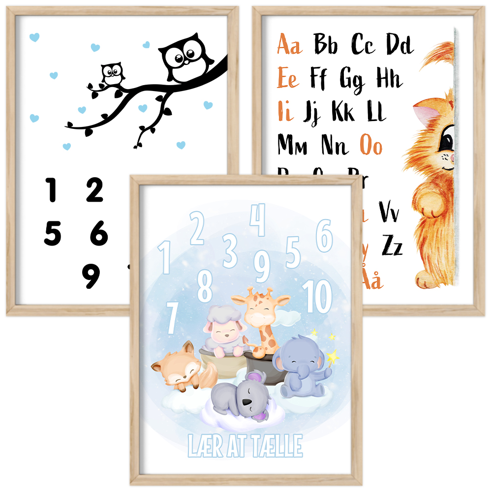 Læringsplakater til børn med ABC og tal - SE UDVALG HER >>>