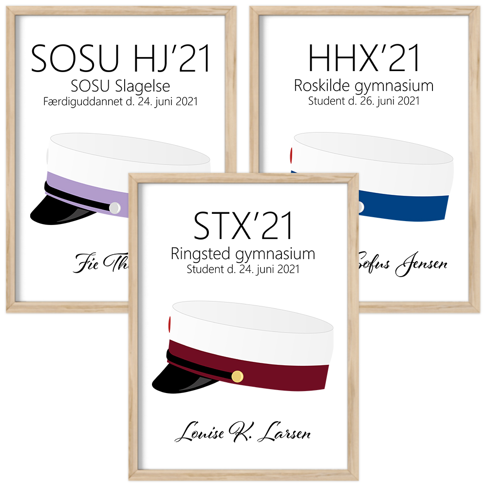 Student og udlært plakat ☀️ En UNIK personlig studentergave >>>