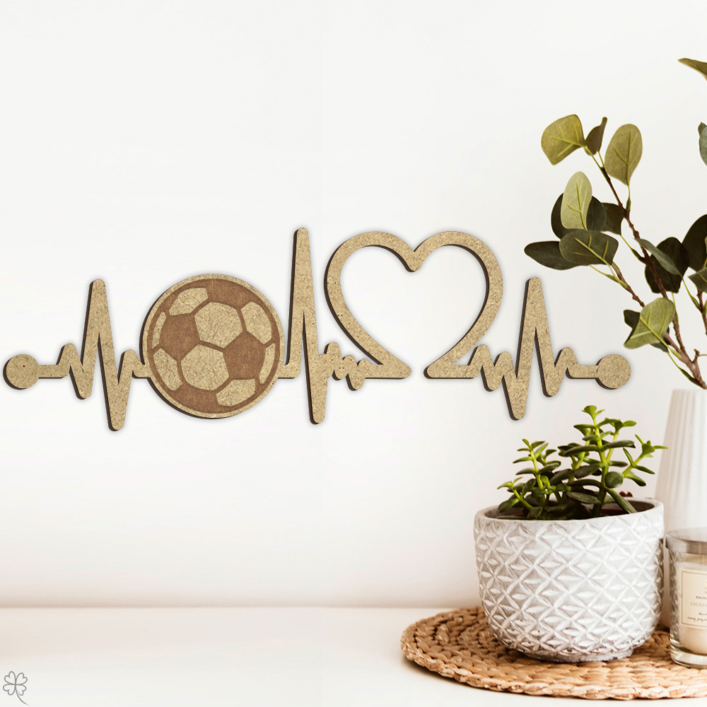 Fodbold #1 | Heartbeat skilt (træfiber) - Hjemlux.dk