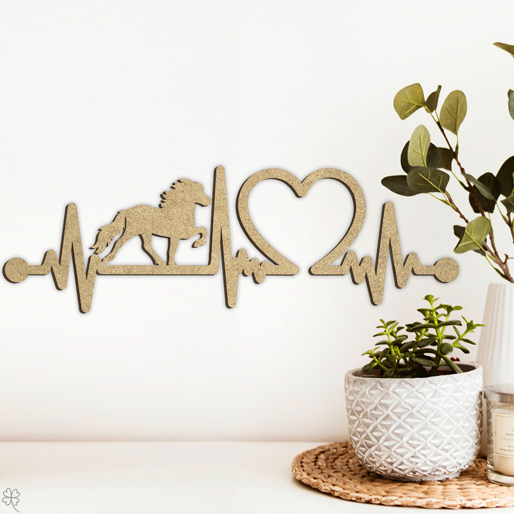 Islandsk hest | Heartbeat skilt (træfiber) - Hjemlux.dk